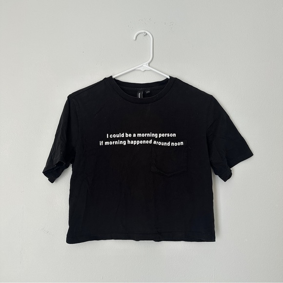 Tops | Funny Minimalist Graphic Tee Crop Top | Poshmark